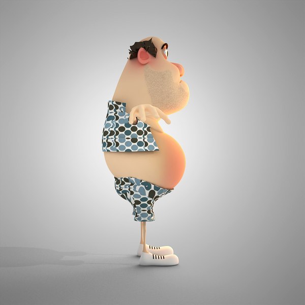 cartoon big man character 3d mode
