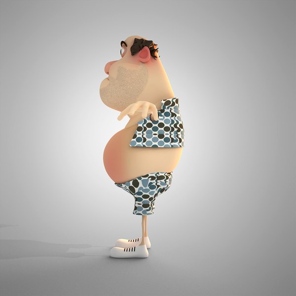 cartoon big man character 3d mode