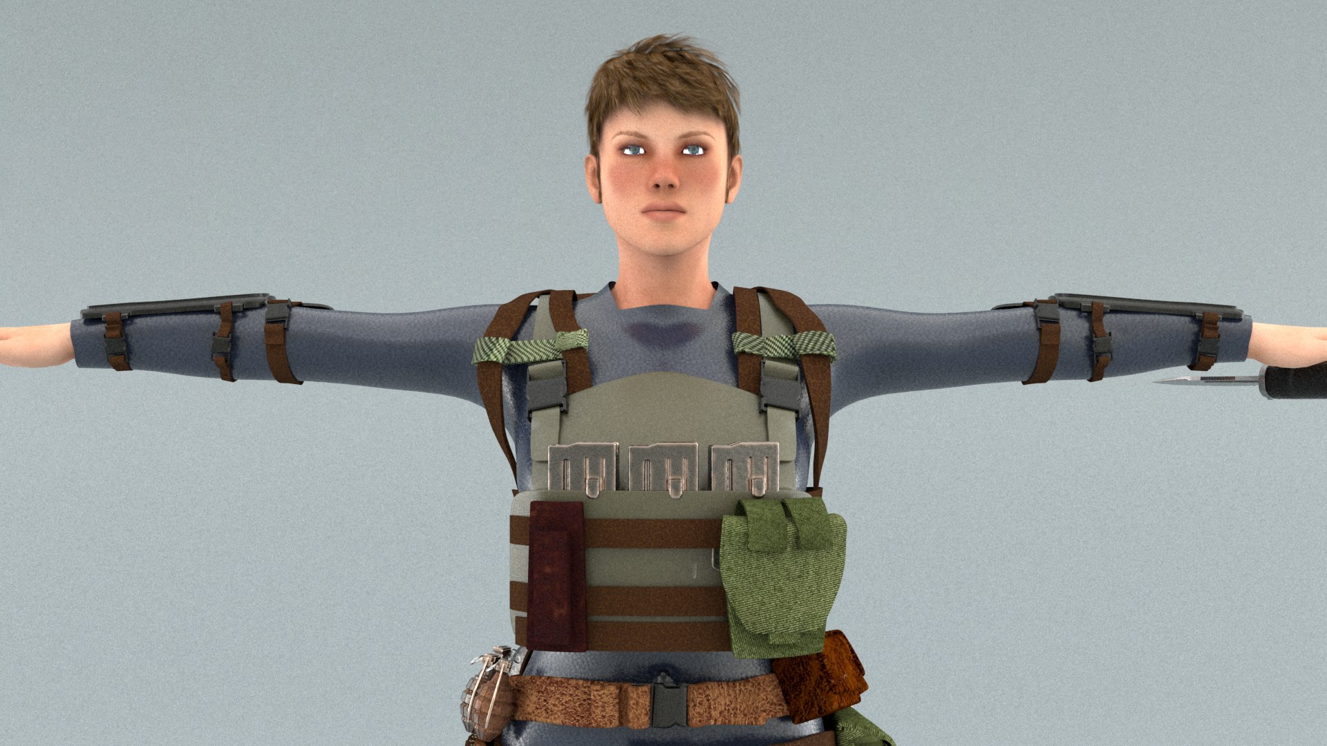 3D Laos Game Female Soldier - TurboSquid 2026750