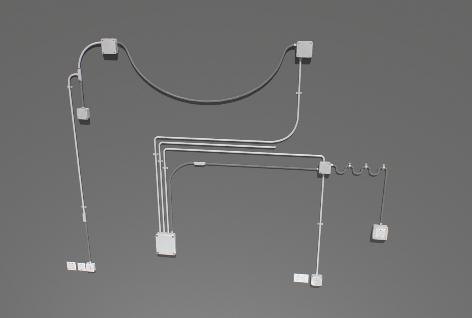 3D Metal Electrical Wires Set Model - TurboSquid 1498312