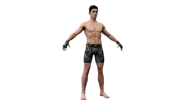 modelo 3d Peleador de MMA de UFC saltando animado con disfraz de piel ...