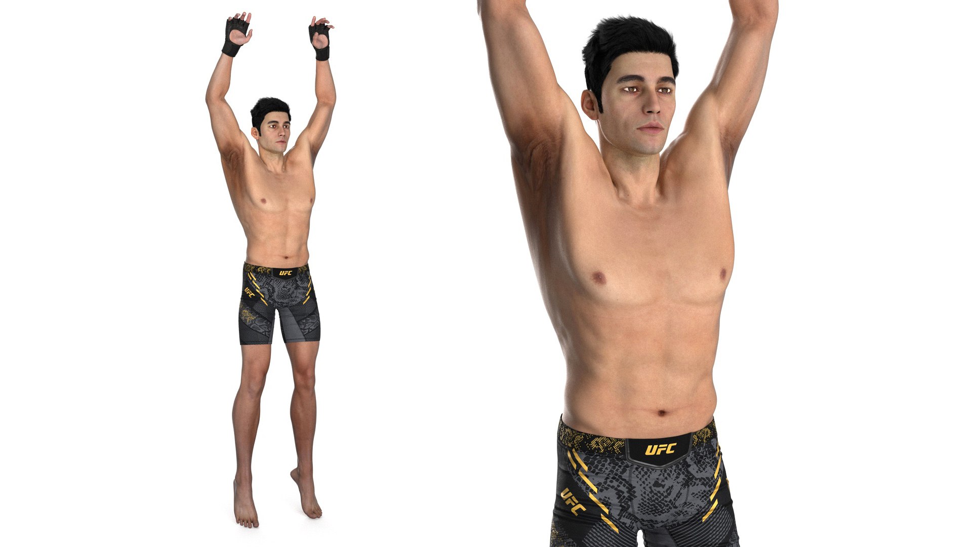 3D UFC MMA Fighter Jumping Animated Fur Rigged Model - TurboSquid 2382251