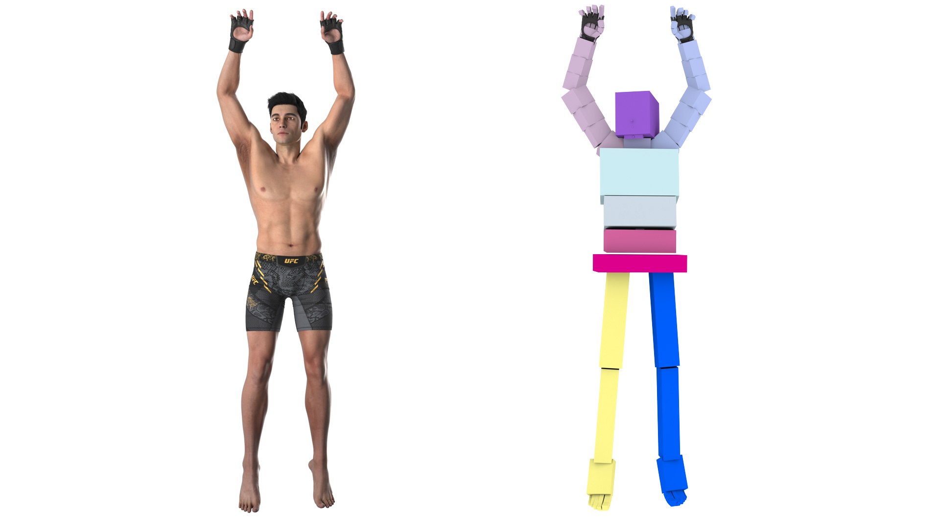 3D UFC MMA Fighter Jumping Animated Fur Rigged Model - TurboSquid 2382251