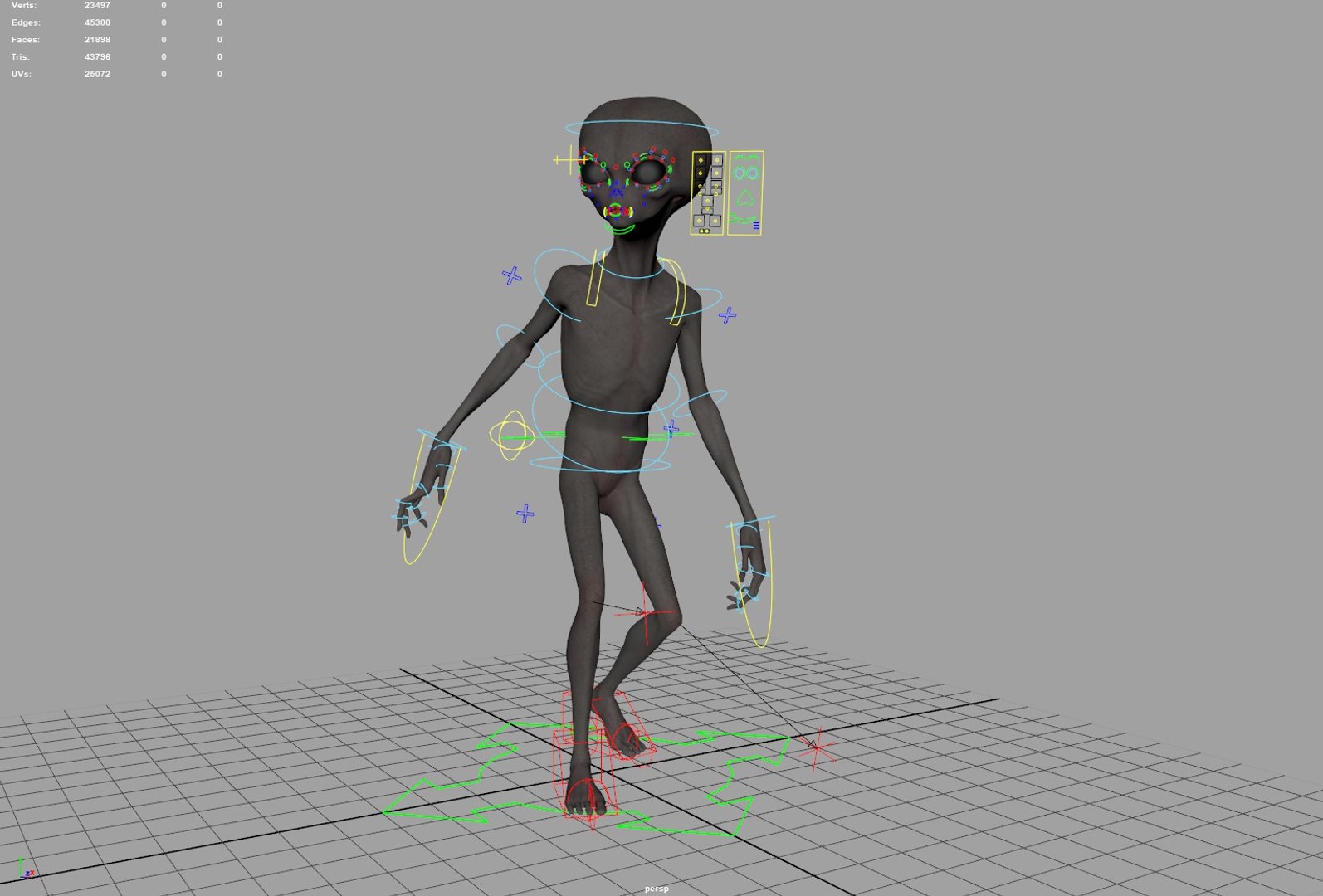3D Humanoid Grey Alien - Rigged - TurboSquid 2151039