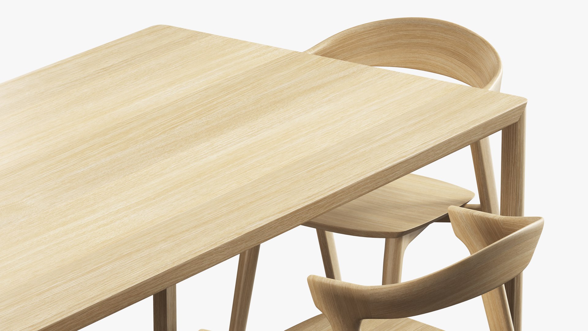 Oak Bok Dining Chair Air Dining Table 3D Model - TurboSquid 2336263