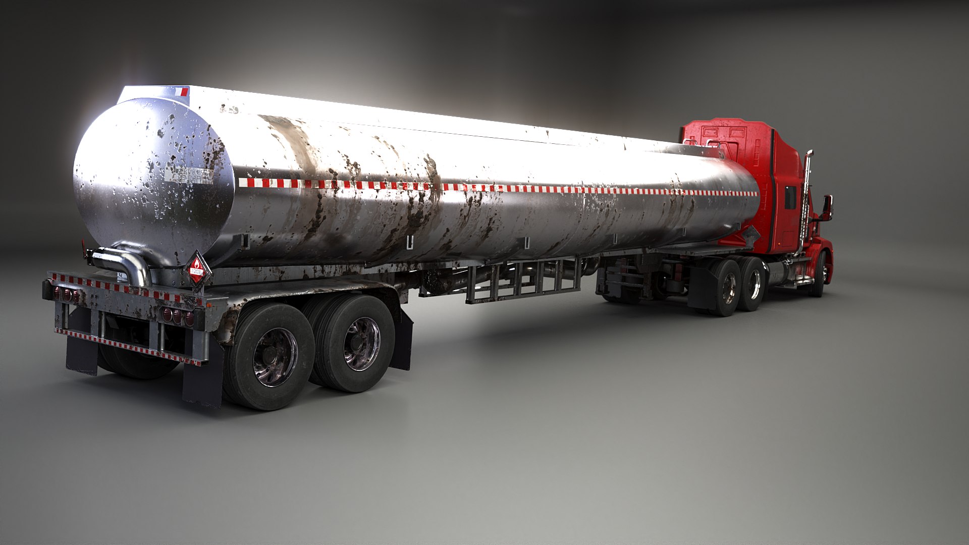 3D Model Generic Semi Truck Sleeper With Tanker Trailer USED ...