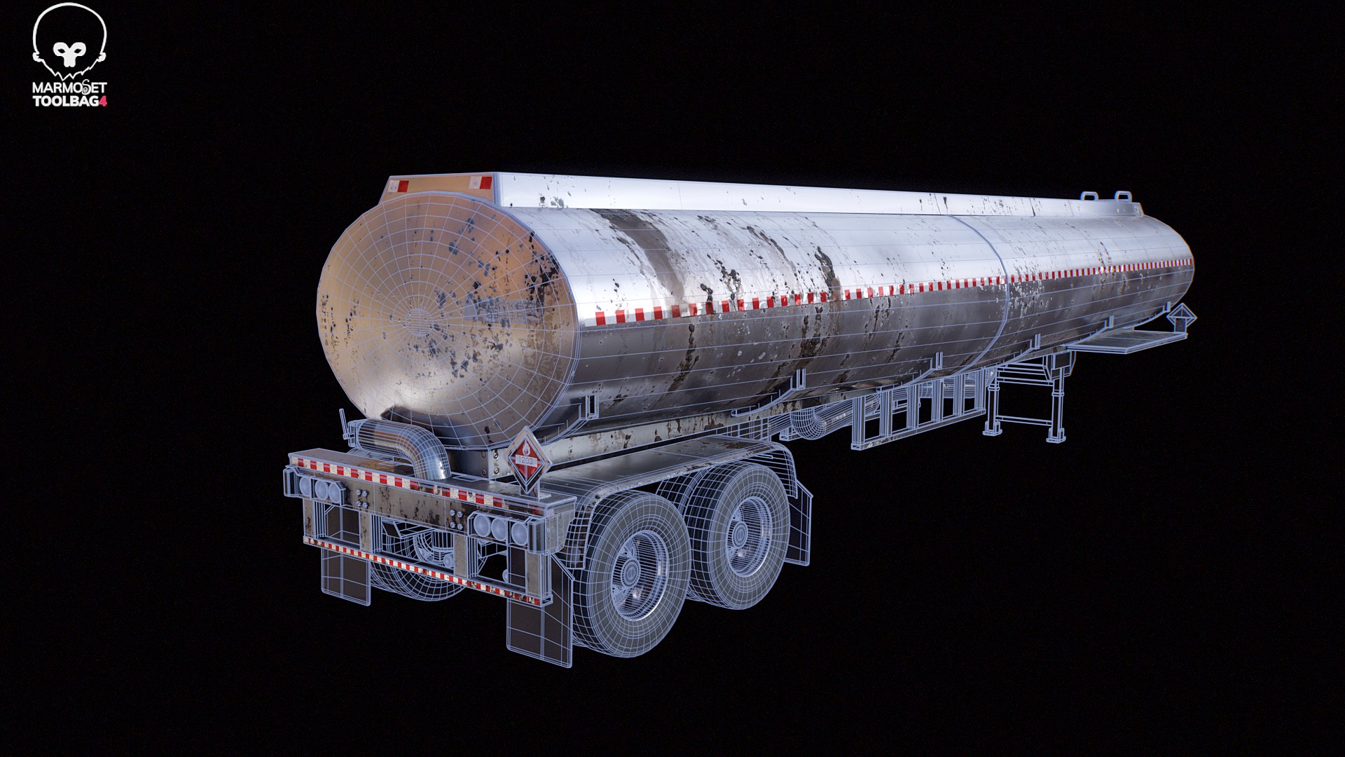 3D Model Generic Semi Truck Sleeper With Tanker Trailer USED ...