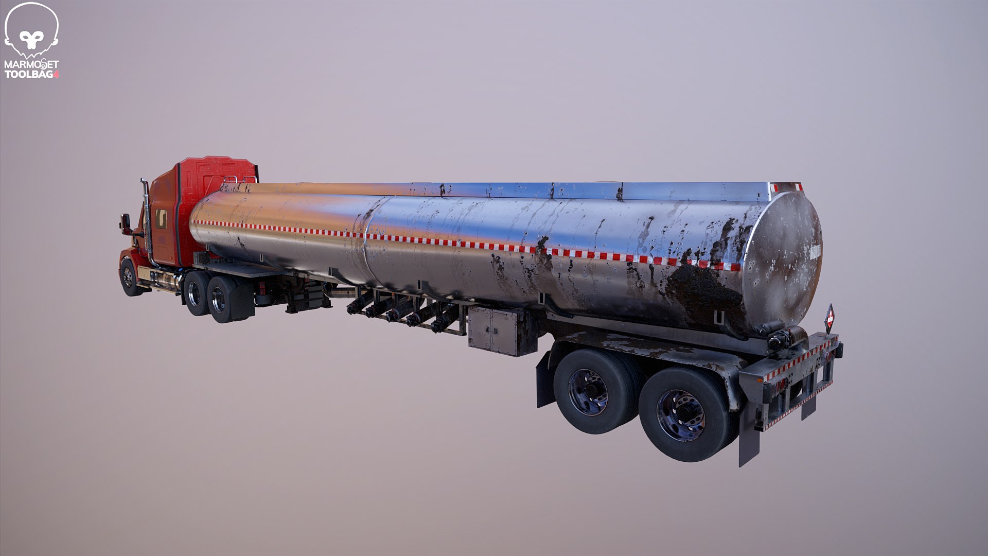 3D Model Generic Semi Truck Sleeper With Tanker Trailer USED ...