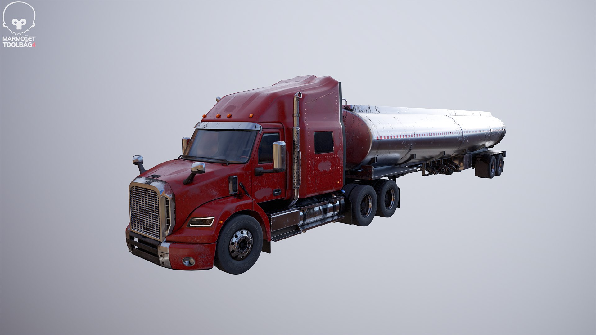 3D Model Generic Semi Truck Sleeper With Tanker Trailer USED ...
