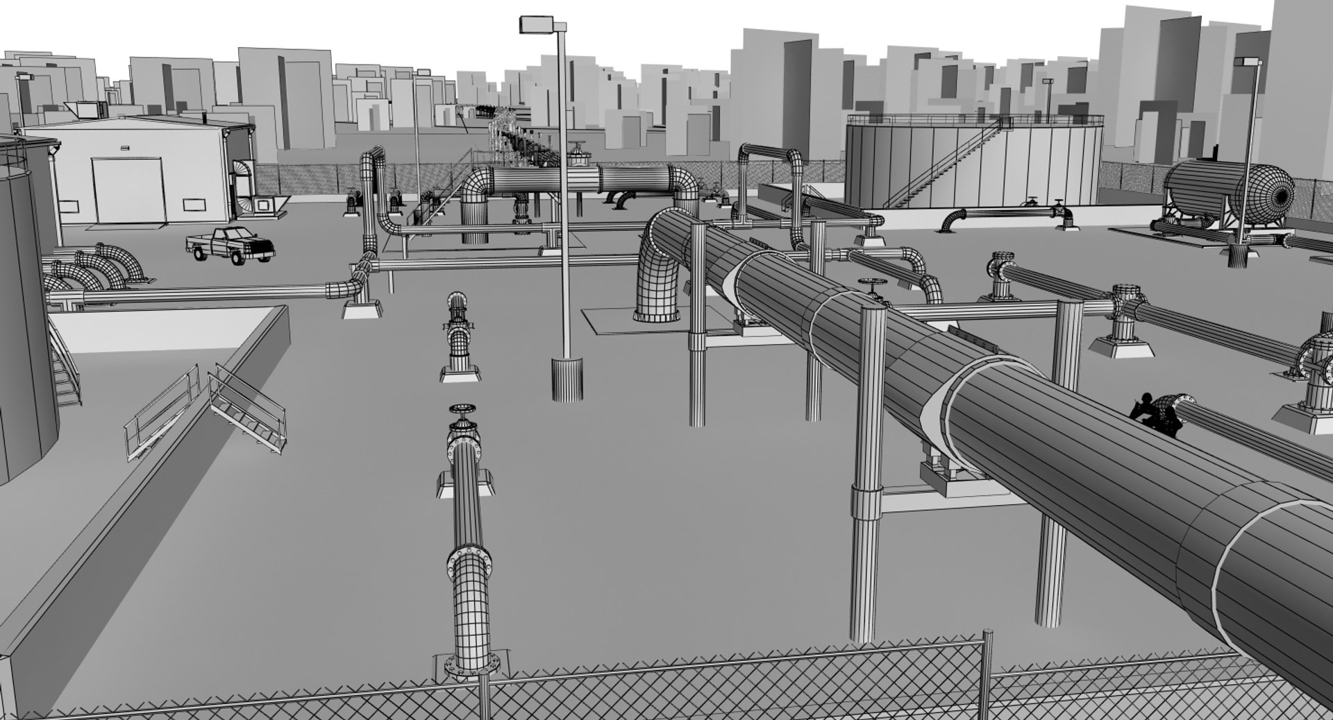 3d model pipeline pipe