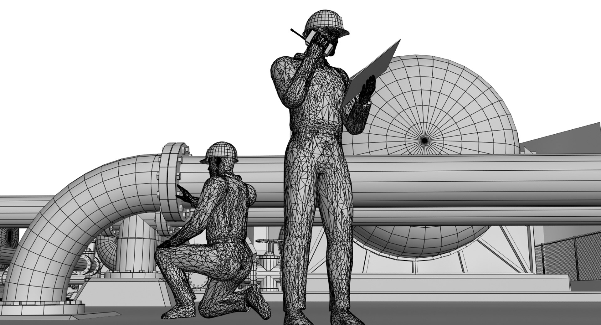 3d model pipeline pipe