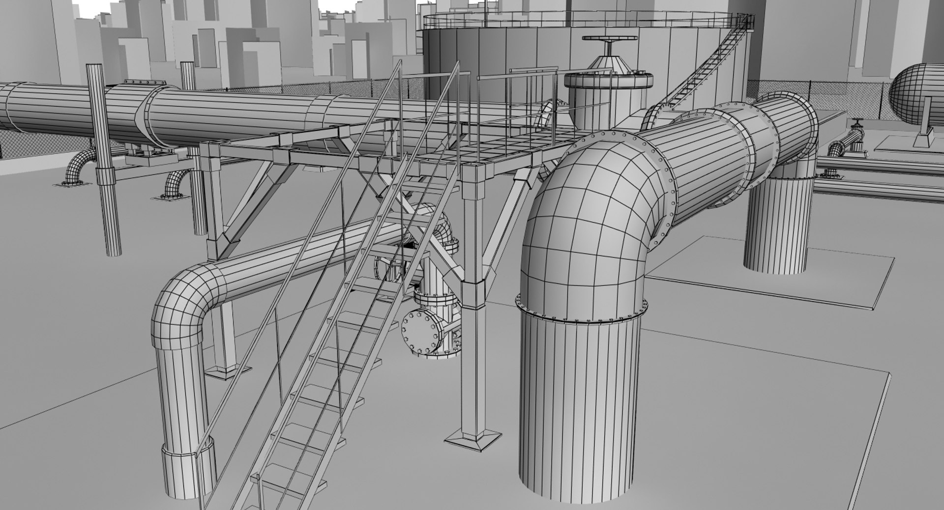 3d model pipeline pipe