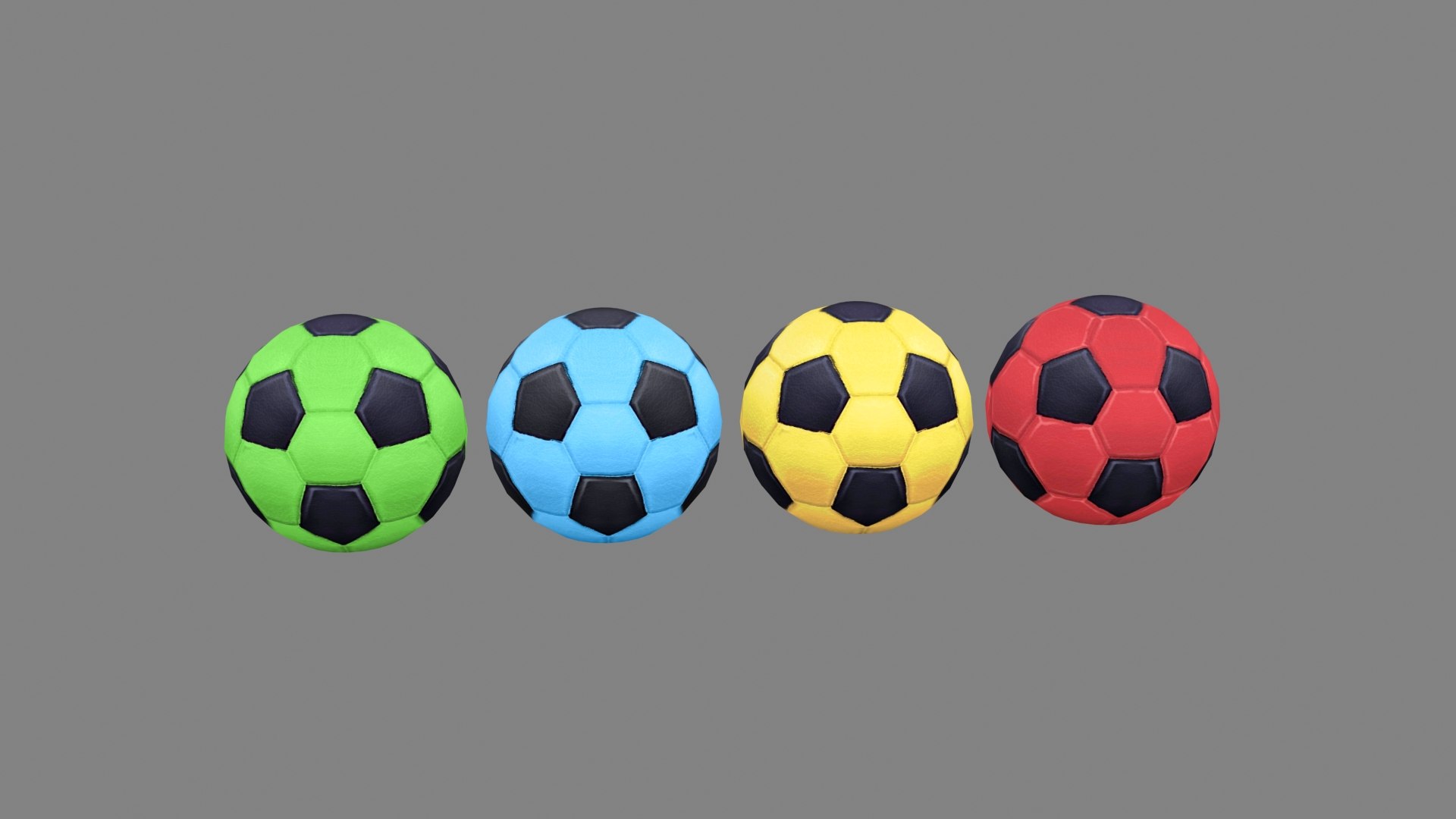 3D 4 colored balls Low-poly 3D model - TurboSquid 2111926