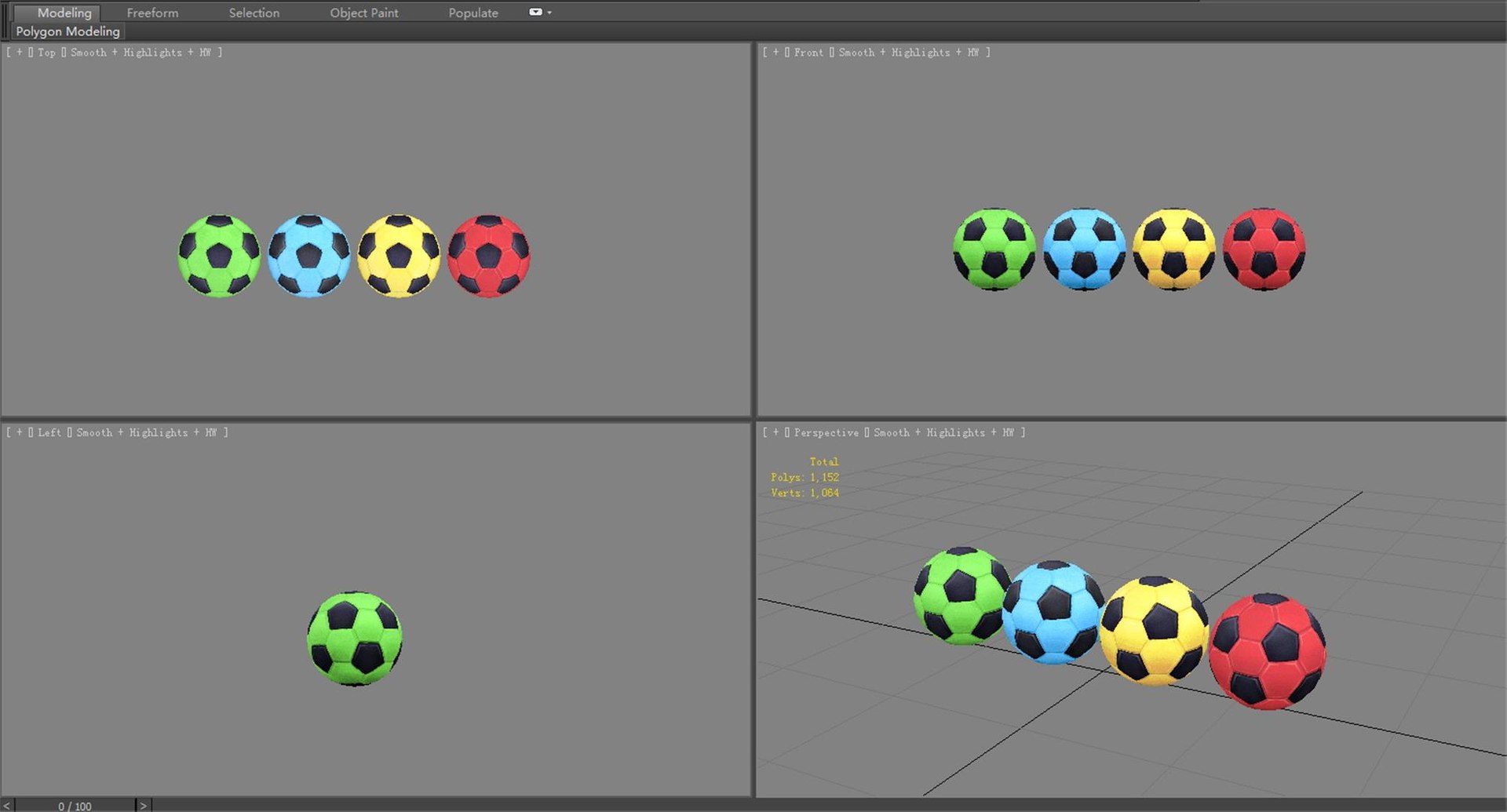 3D 4 colored balls Low-poly 3D model - TurboSquid 2111926