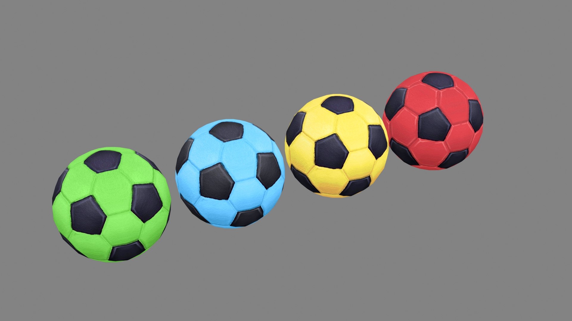 3D 4 colored balls Low-poly 3D model - TurboSquid 2111926