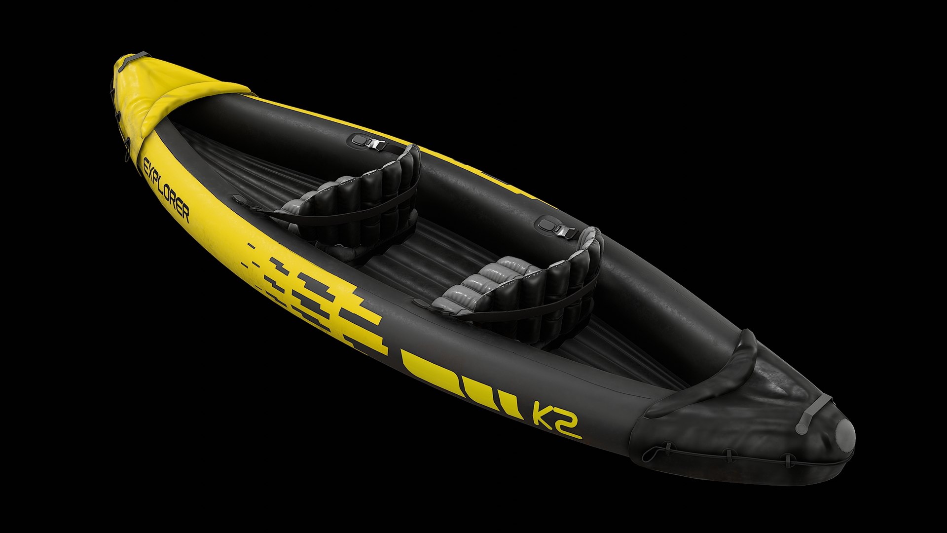3D INTEX Explorer K2 Inflatable Kayak - TurboSquid 2325444