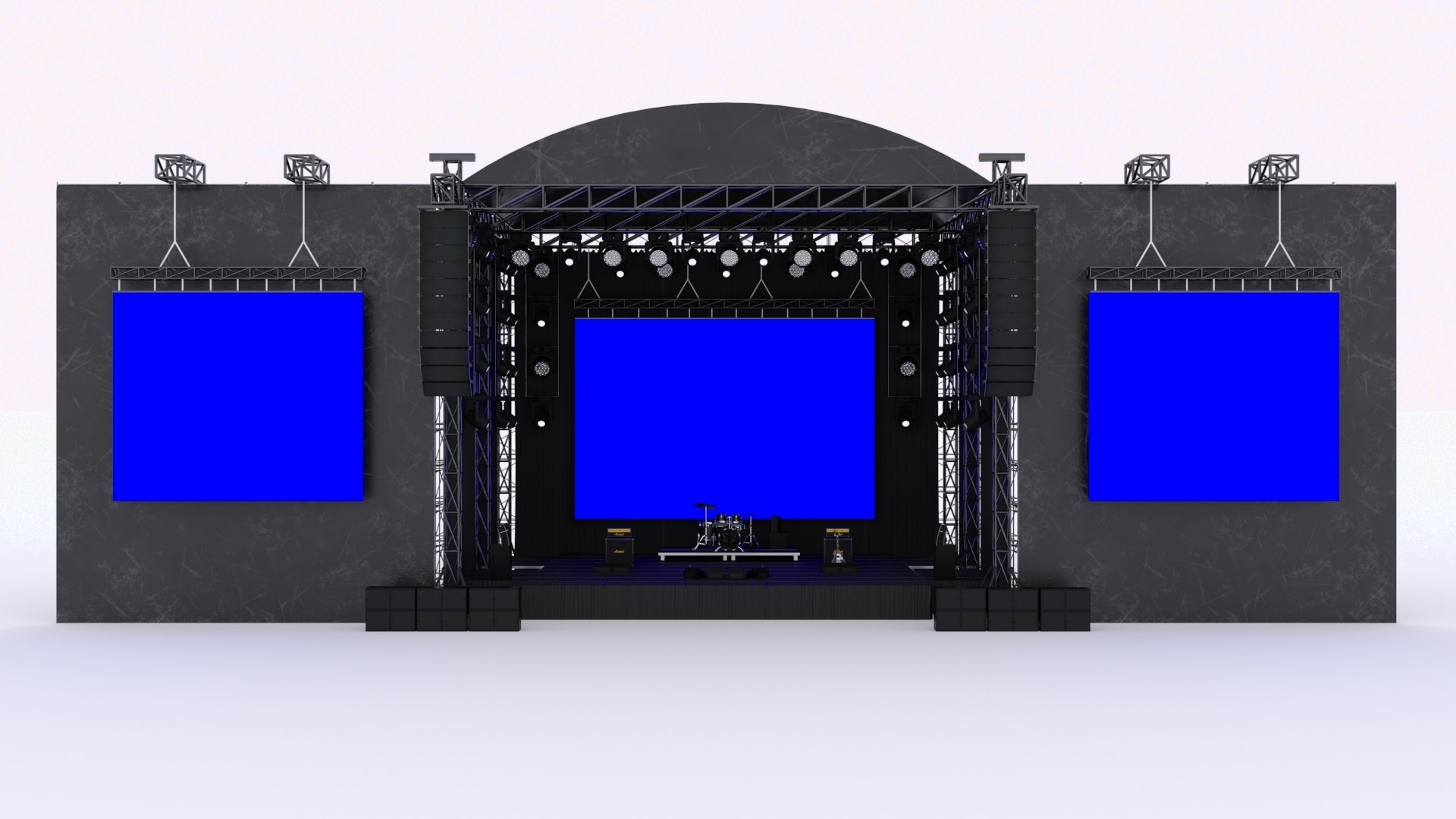 3D Concert Stage Event Full Setup model - TurboSquid 2059853