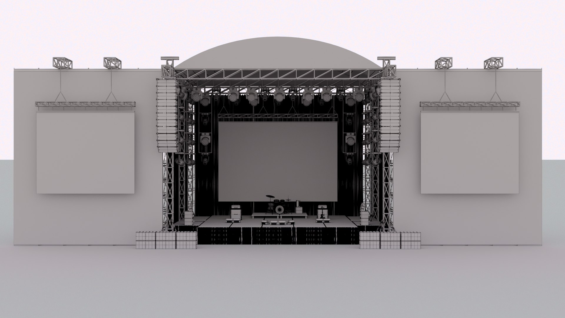 3D Concert Stage Event Full Setup model - TurboSquid 2059853