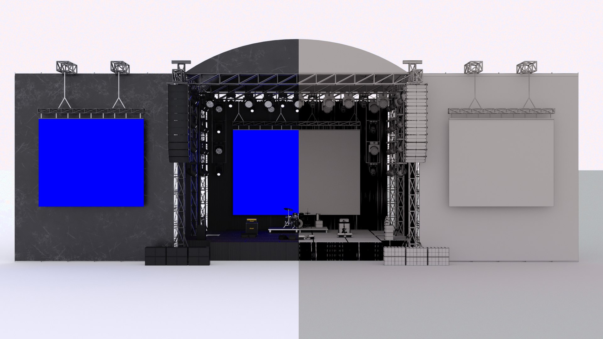 3D Concert Stage Event Full Setup model - TurboSquid 2059853