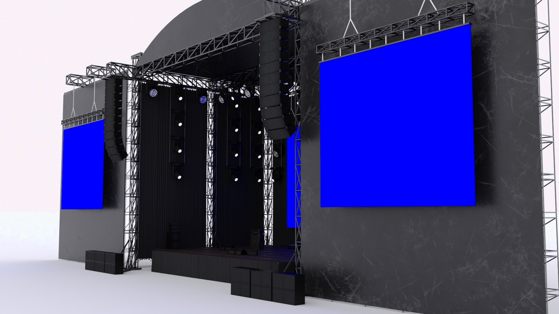 3D Concert Stage Event Full Setup model - TurboSquid 2059853