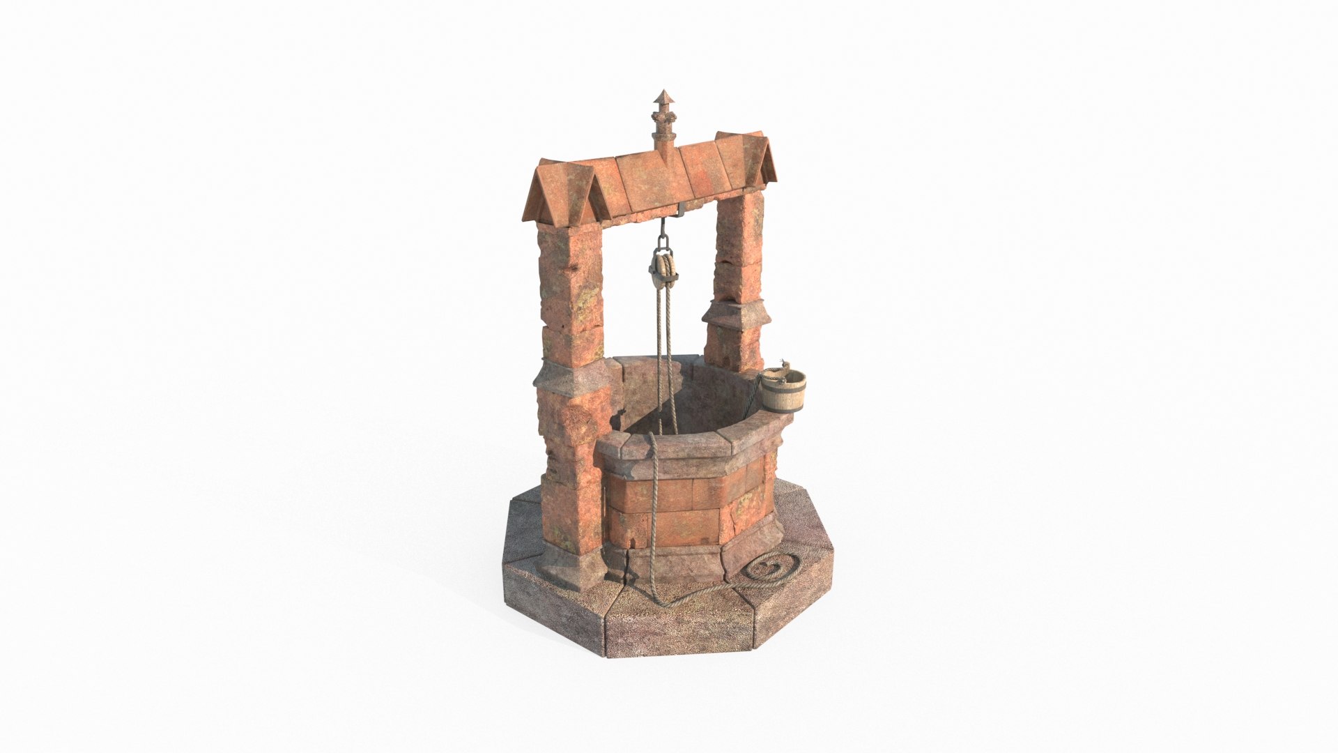 3D Red Brick Water Well In Ancient Architecture - TurboSquid 2342294