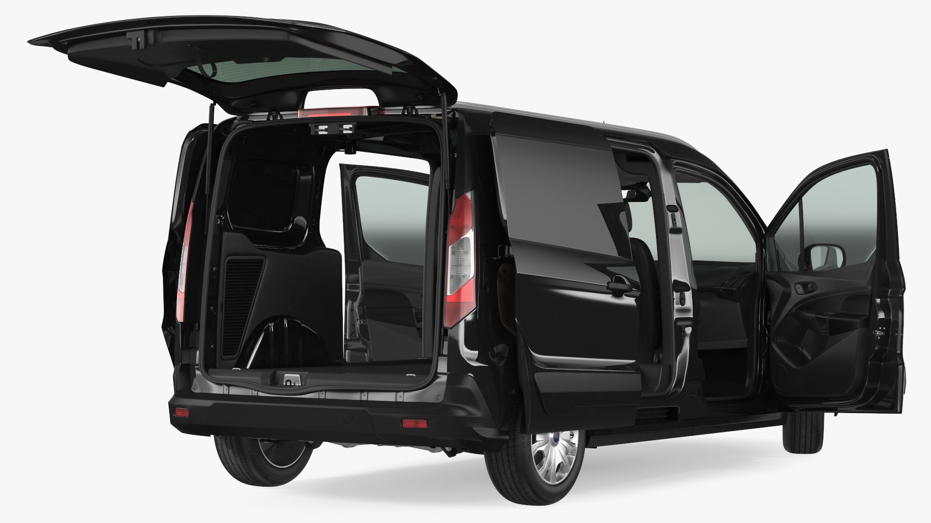 Ford Transit Connect Tailgate Black Rigged model - TurboSquid 1828936