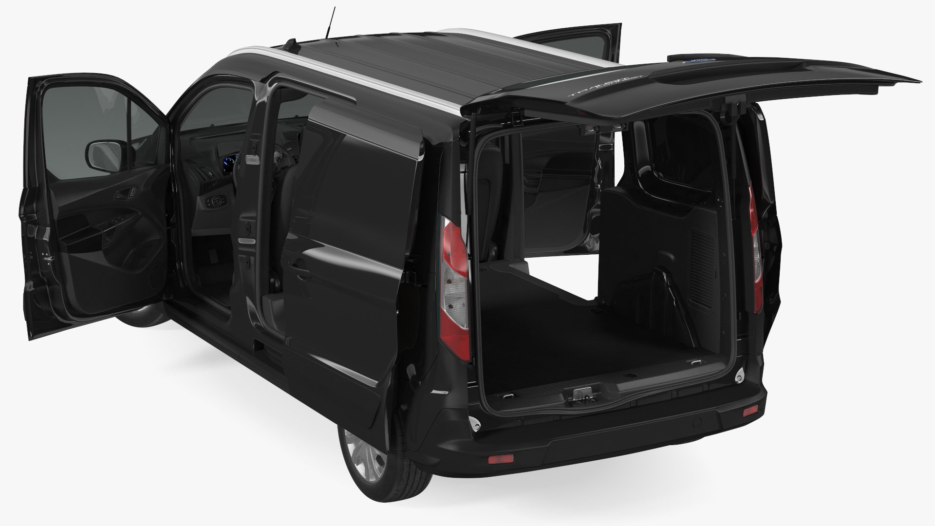 Ford Transit Connect Tailgate Black Rigged model - TurboSquid 1828936