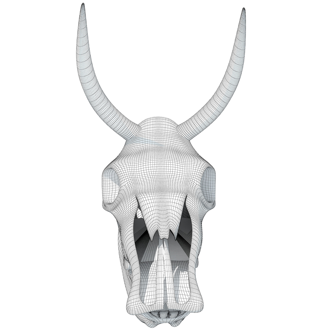 print-ready cow skull printing obj