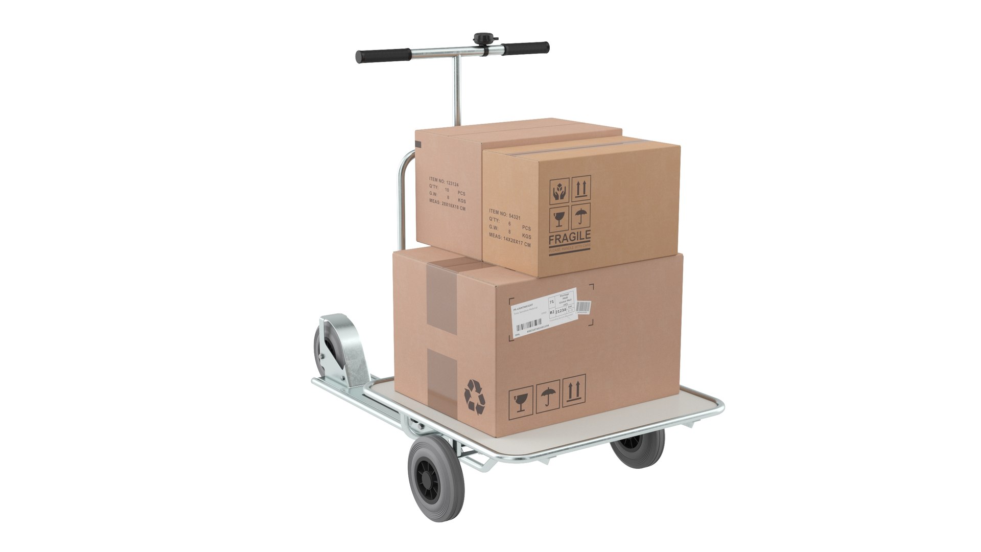 Warehouse Scooter With Packages 3D Model - TurboSquid 1991986