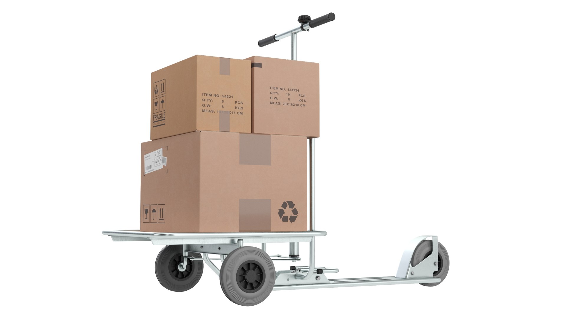 Warehouse Scooter With Packages 3D Model - TurboSquid 1991986