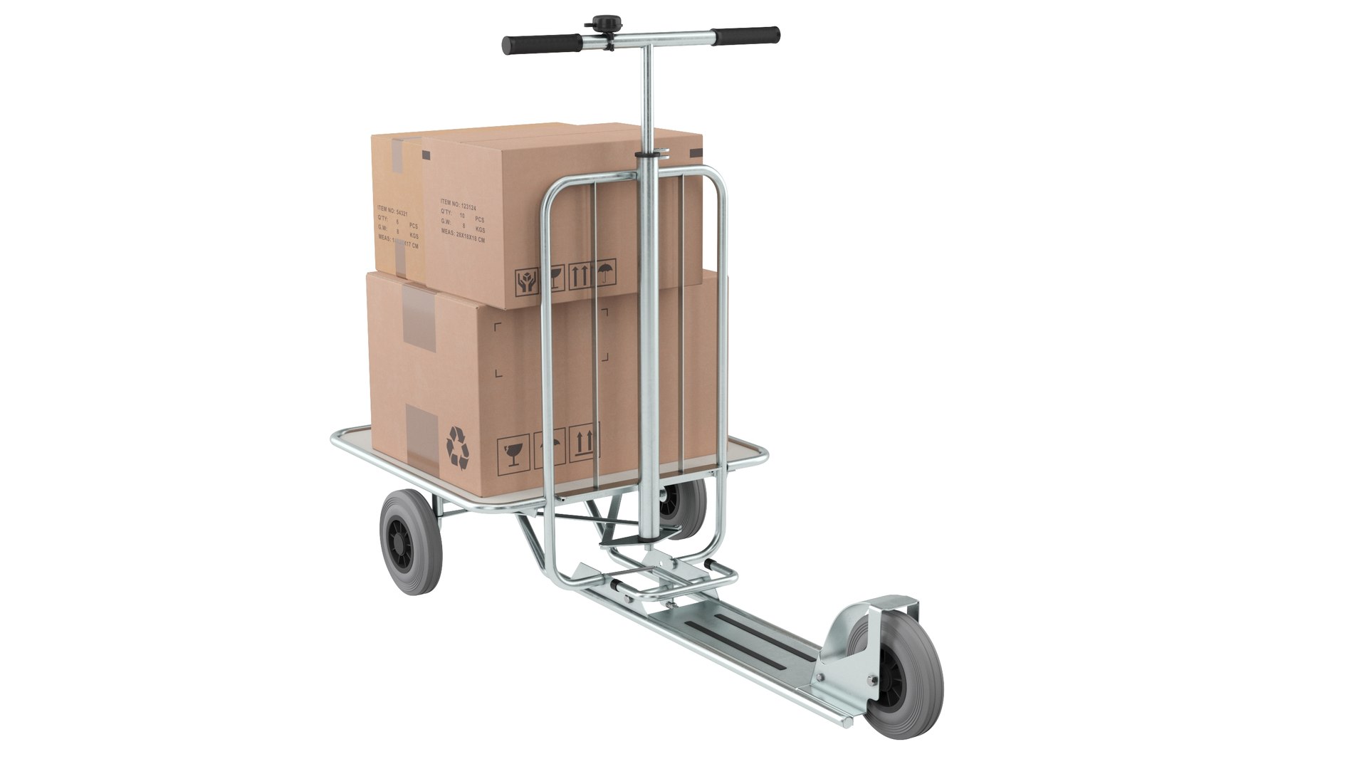 Warehouse Scooter With Packages 3D Model - TurboSquid 1991986