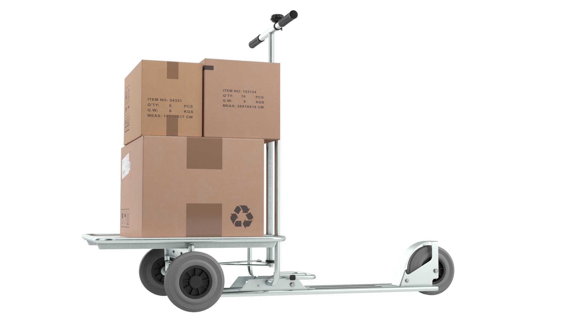 Warehouse Scooter With Packages 3D Model - TurboSquid 1991986