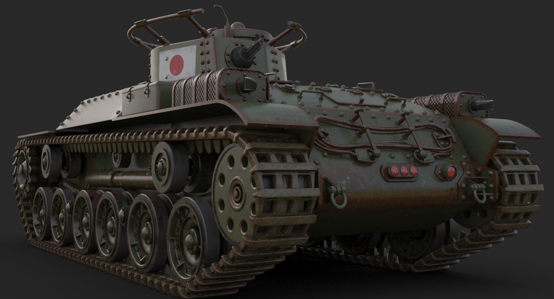 Tank type 97 chi 3D - TurboSquid 1245880