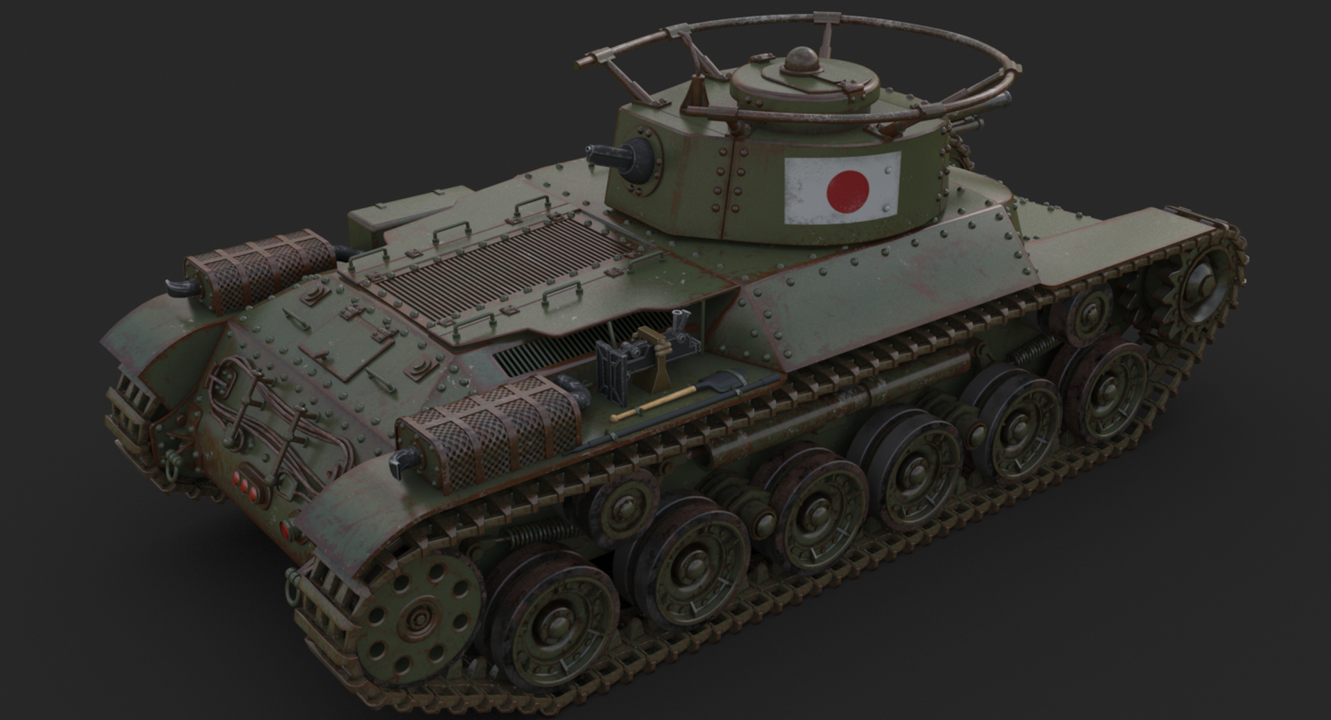 Tank type 97 chi 3D - TurboSquid 1245880