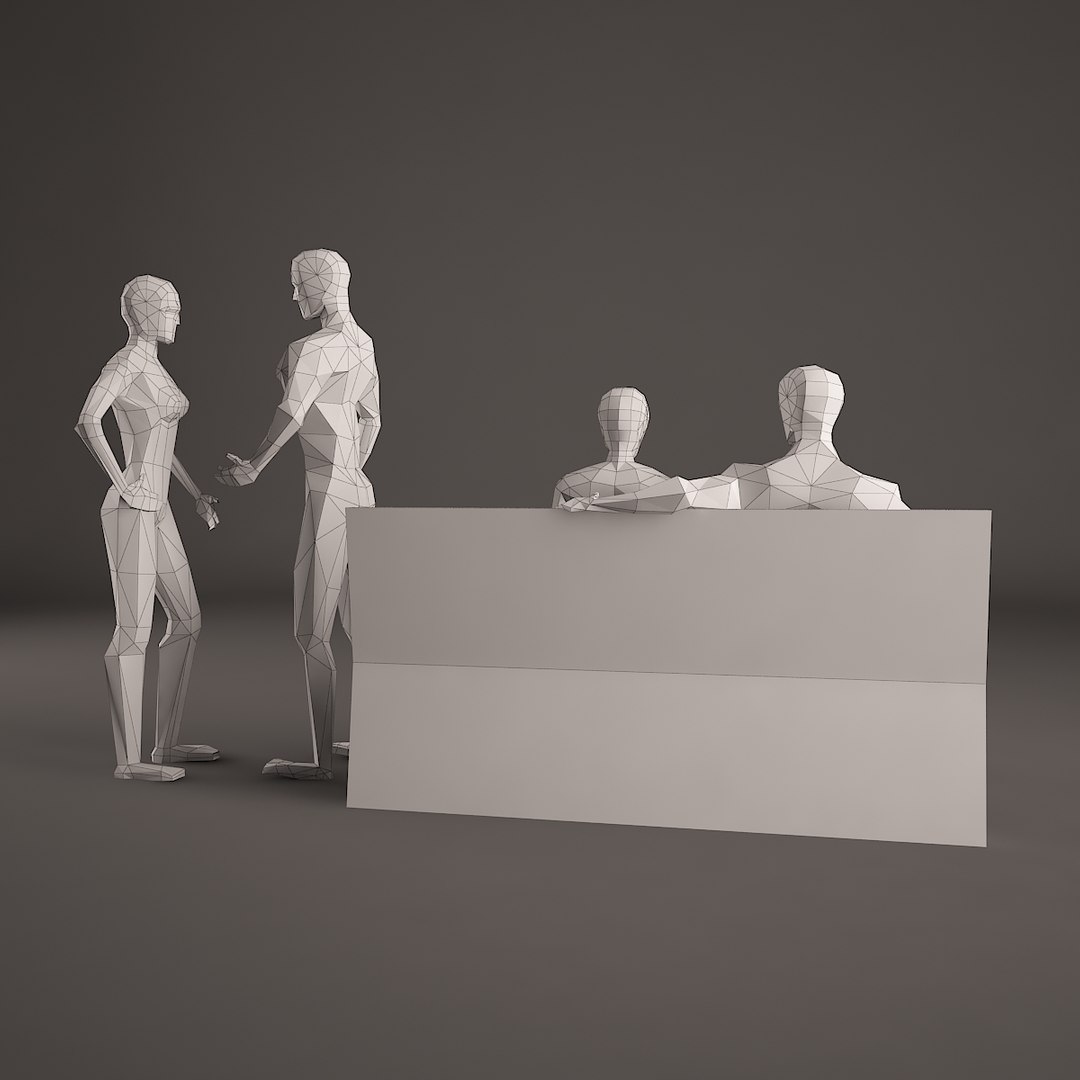 pair figures 3d model