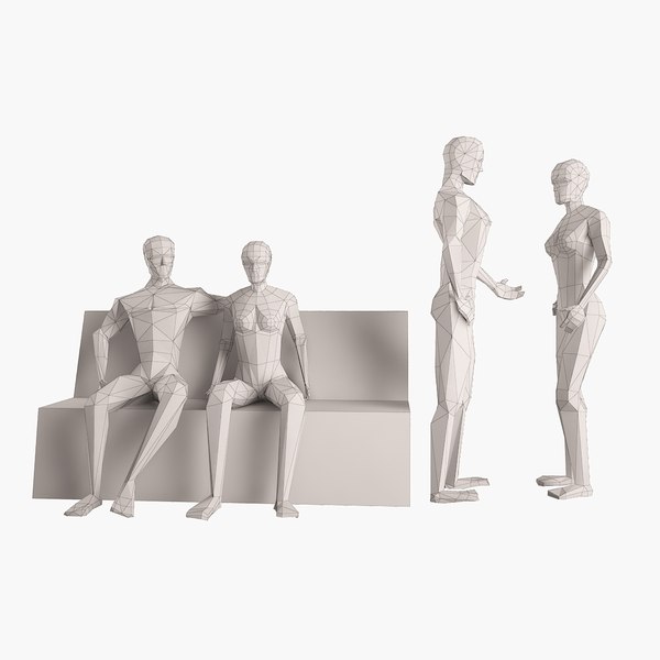 pair figures 3d model