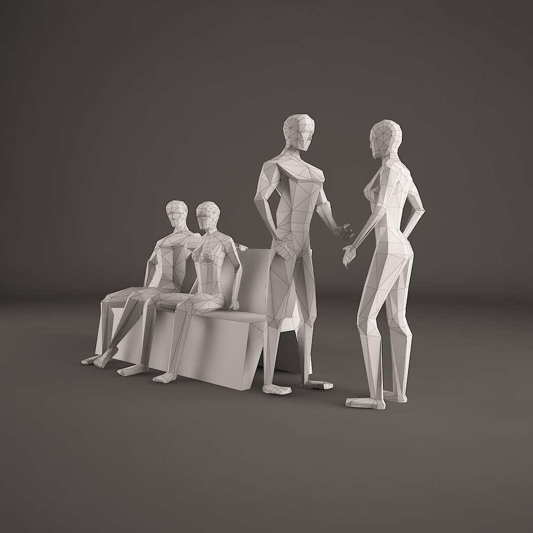 pair figures 3d model