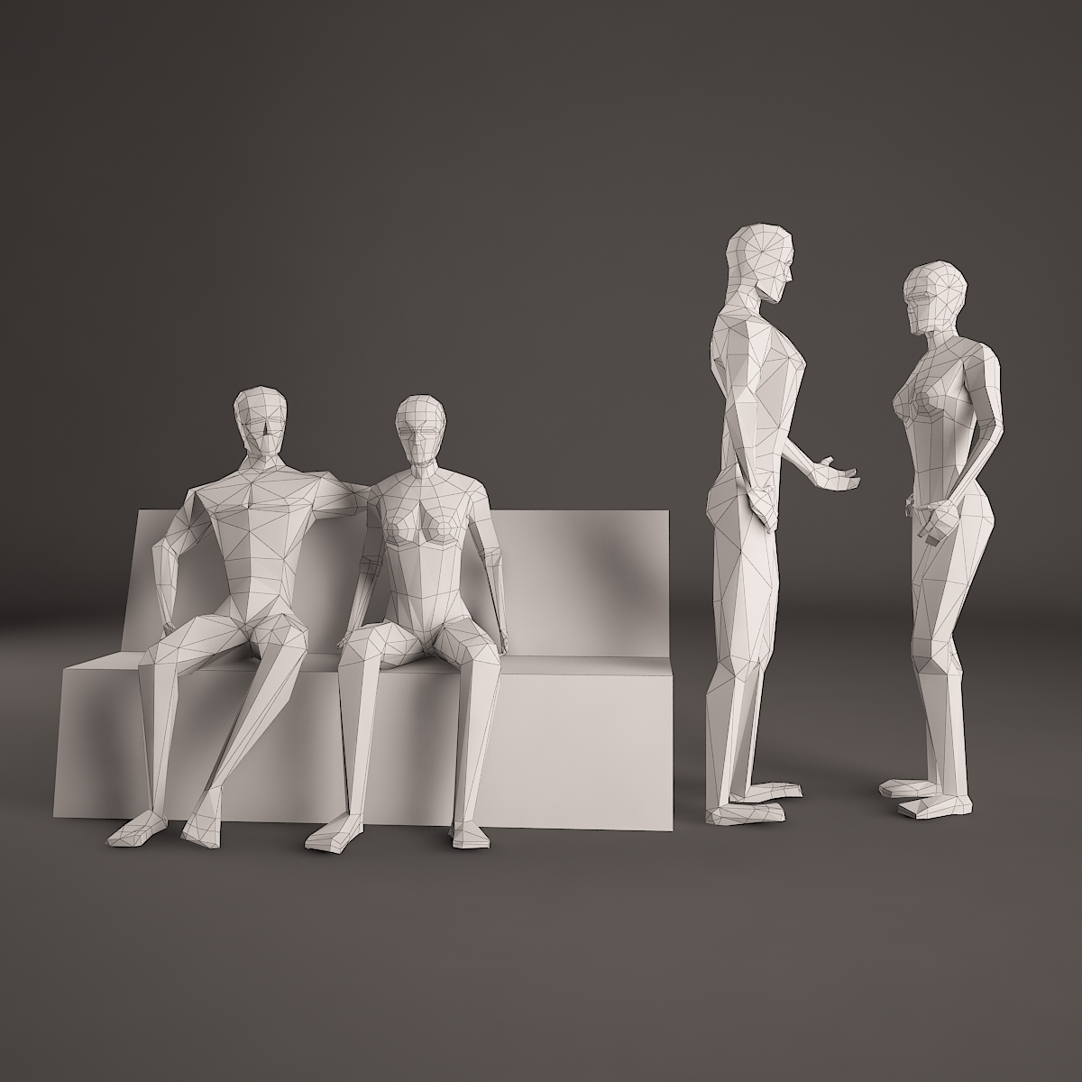 pair figures 3d model