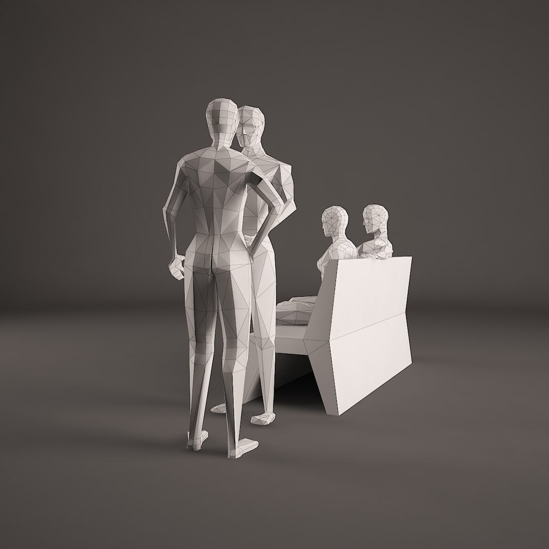 pair figures 3d model
