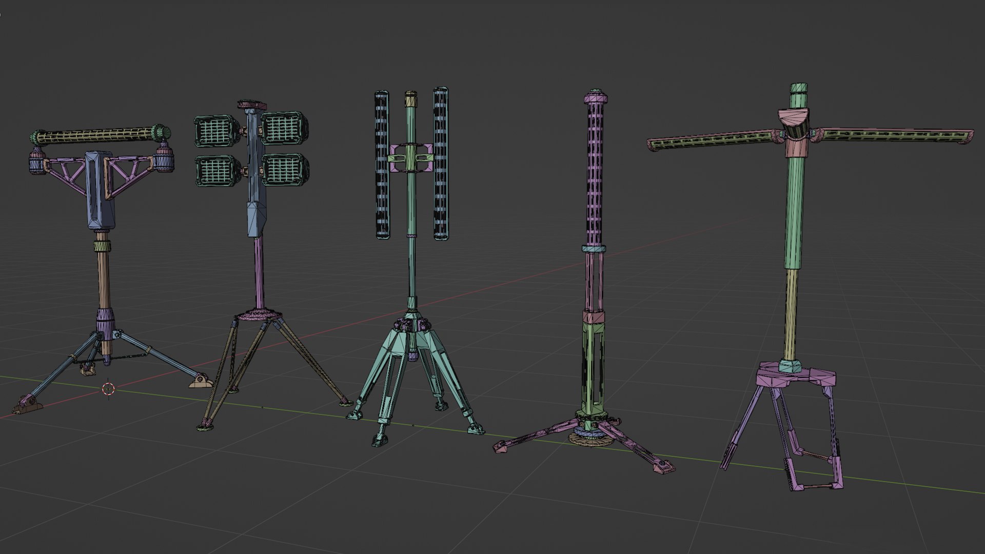 SciFi Lamps Props 3D Model - TurboSquid 2136437