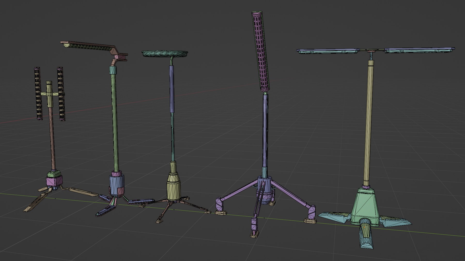 SciFi Lamps Props 3D Model - TurboSquid 2136437