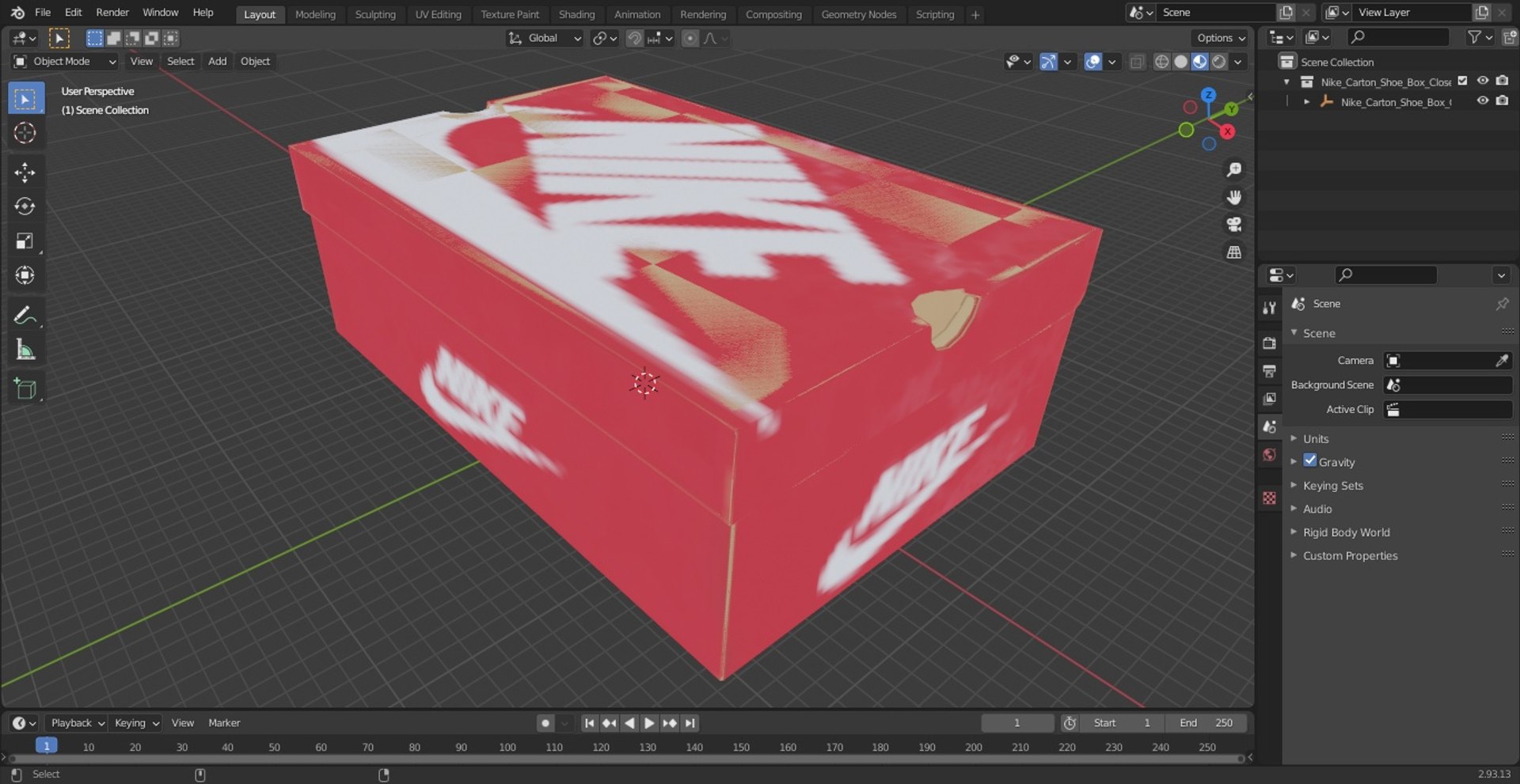 Nike Carton Shoe Box Closed 3D model - TurboSquid 2011345