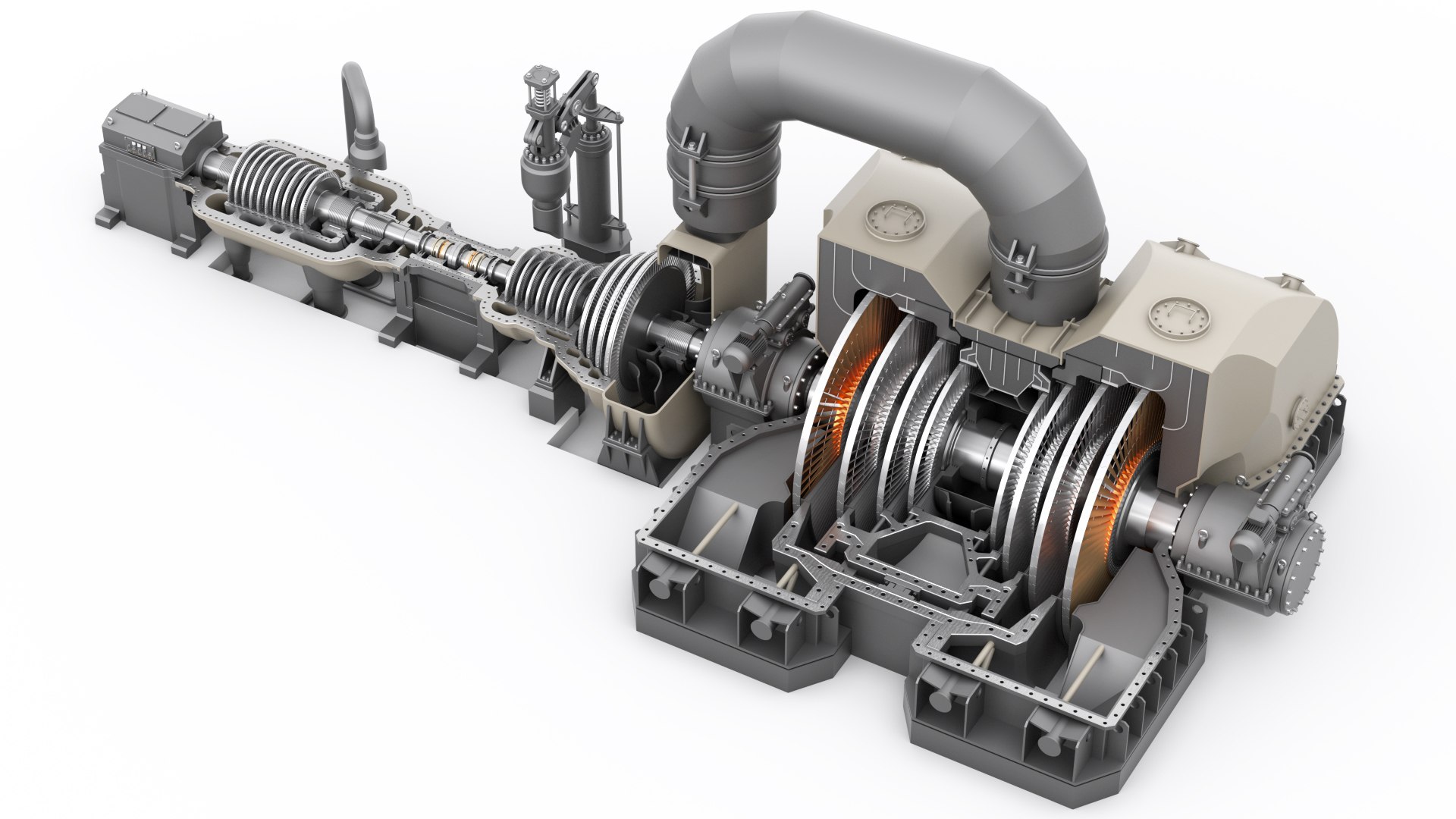 Steam Turbine Generator 3D Model - TurboSquid 1818753