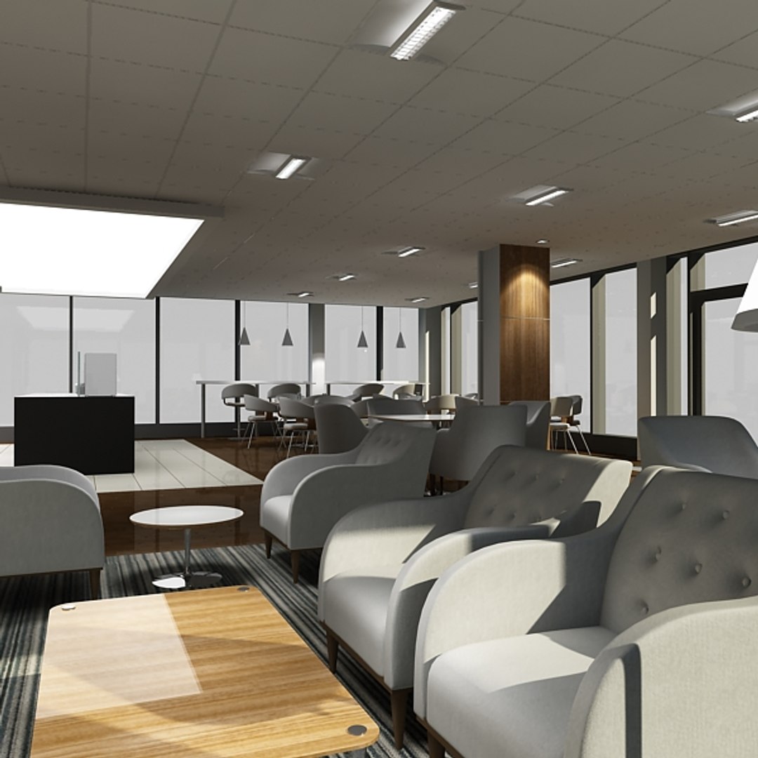 Cafe Cafeteria 3d Model