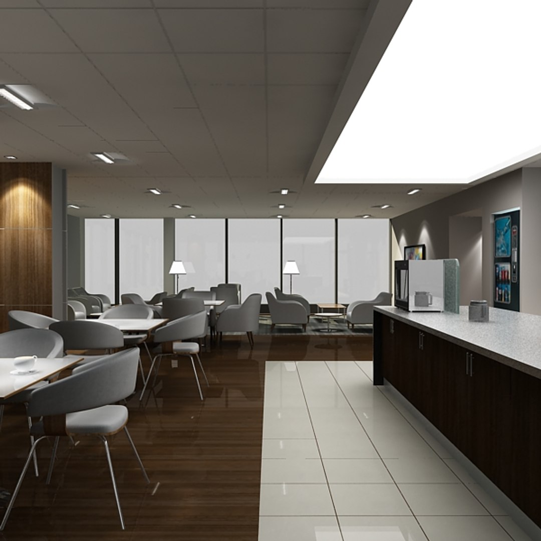 Cafe Cafeteria 3d Model