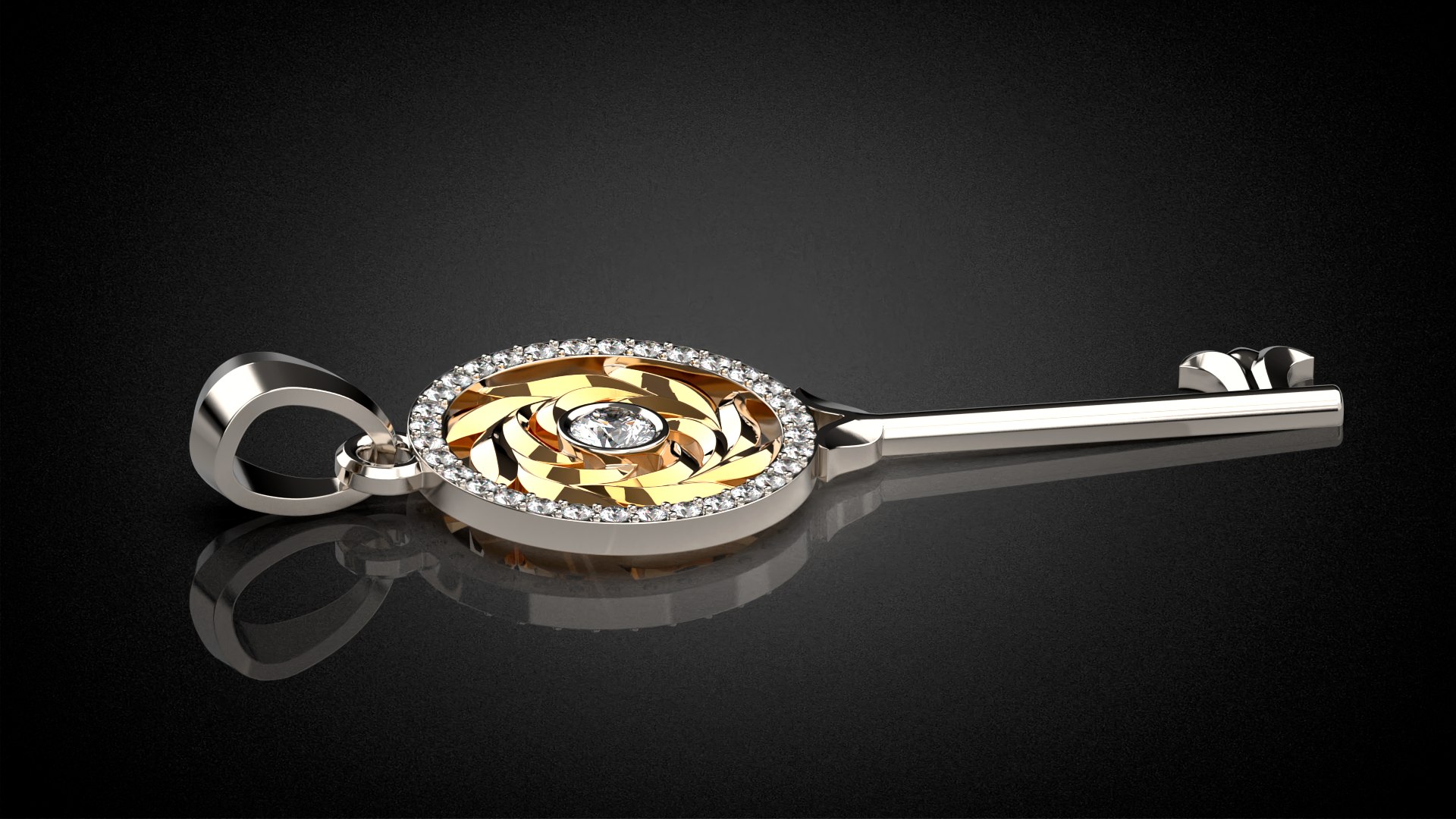 Gemstone Key Pendant P15 3D Print Model Model - TurboSquid 1809652