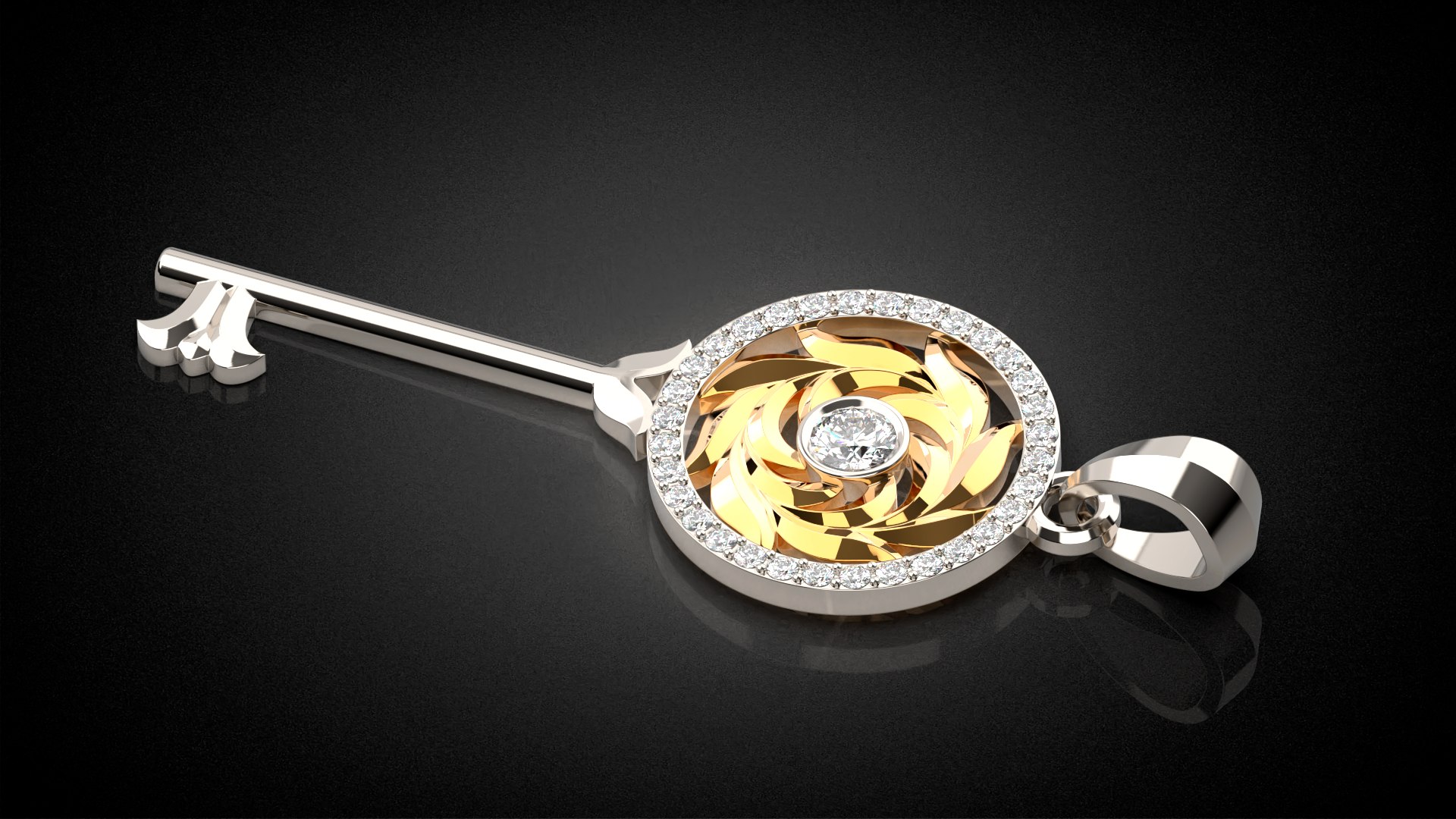 Gemstone Key Pendant P15 3D Print Model Model - TurboSquid 1809652