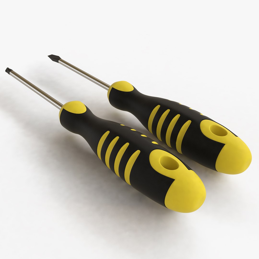 Screwdrivers Flathead Phillips 3d Obj
