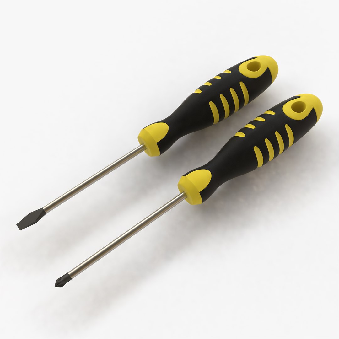 Screwdrivers Flathead Phillips 3d Obj