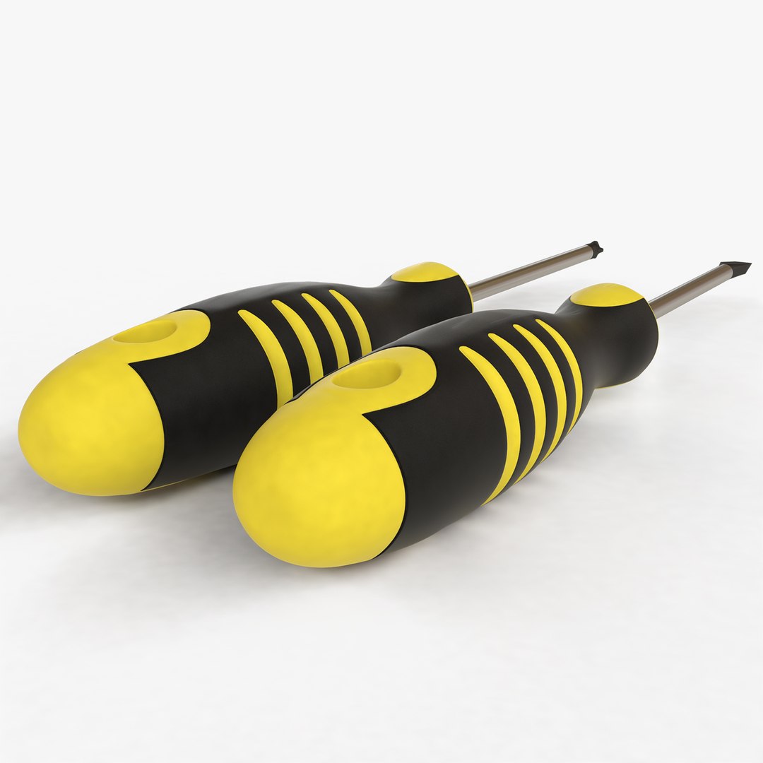 Screwdrivers Flathead Phillips 3d Obj